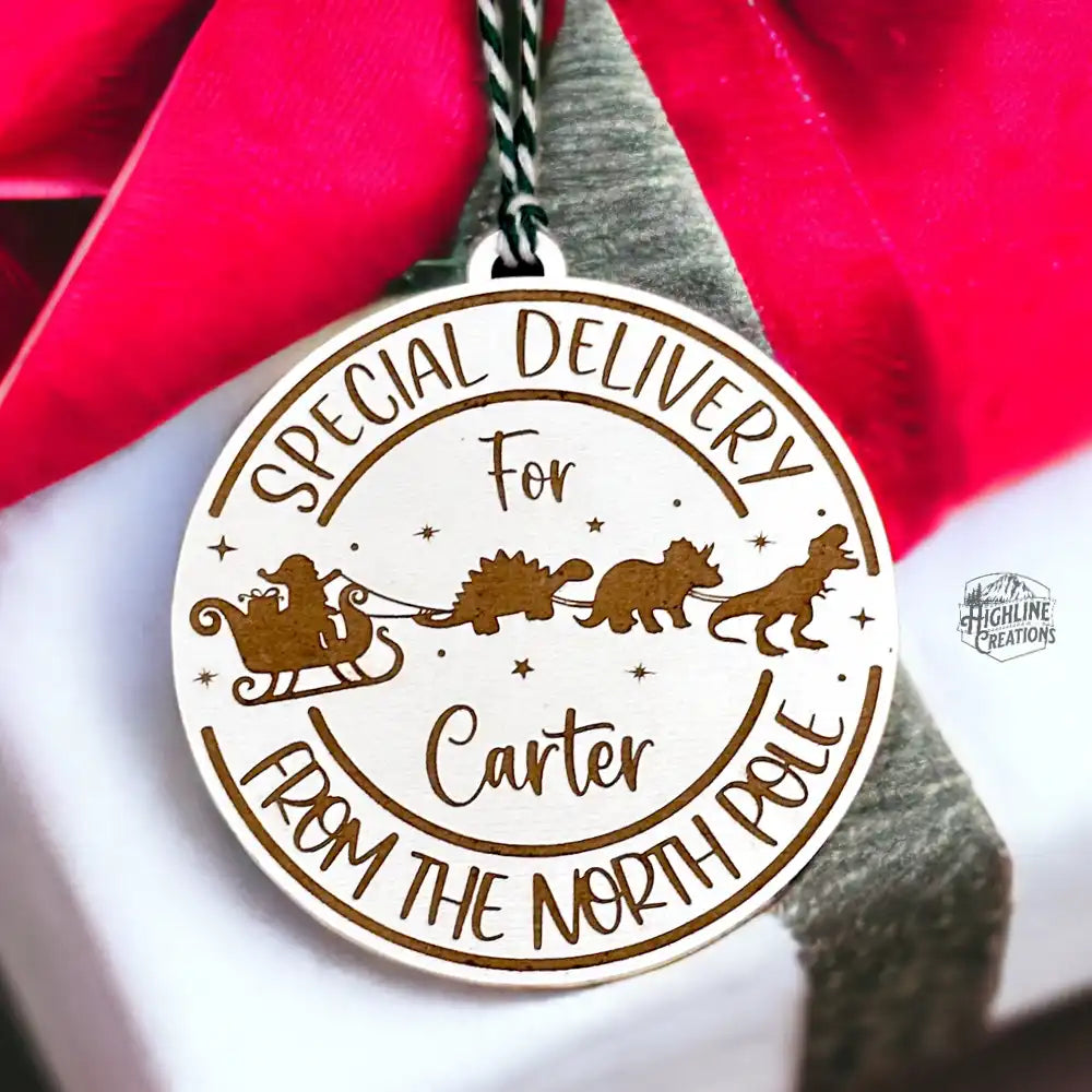 North Pole Special Delivery Christmas Personalized Ornament – Highline ...